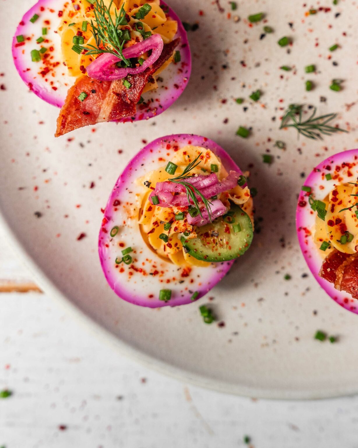 Perfectly Pink Deviled Egg Recipe | Culinary Cartel