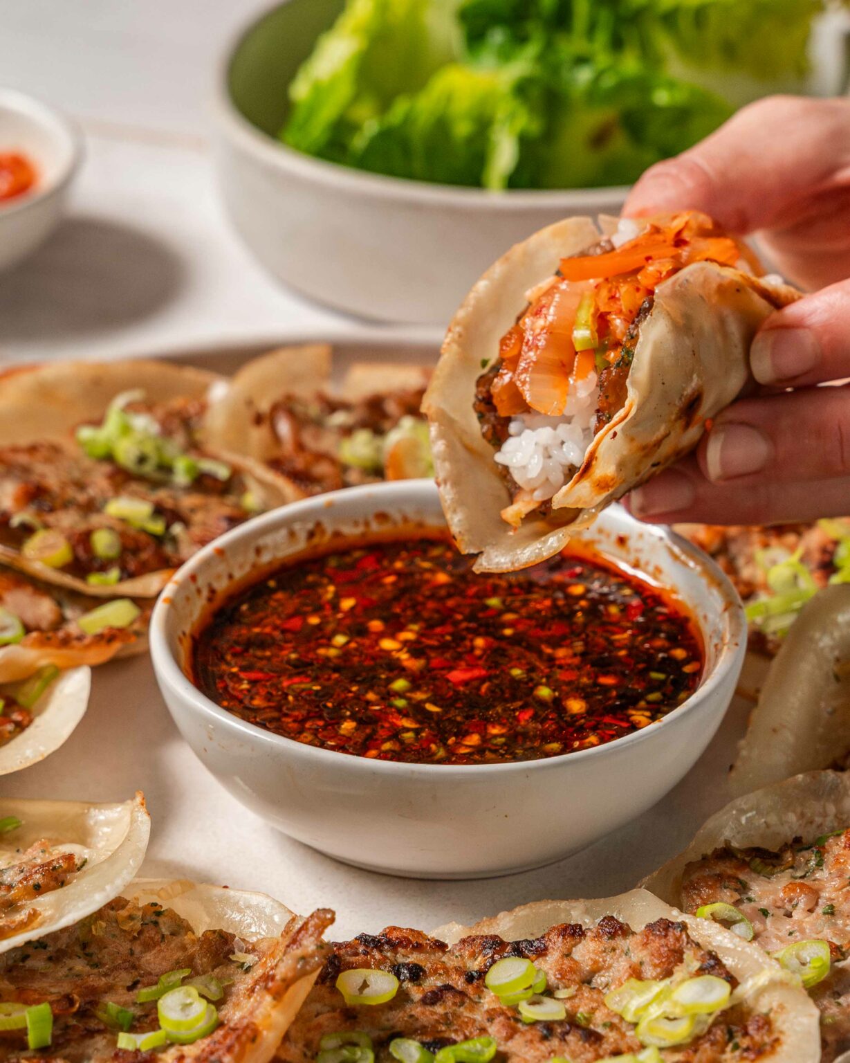 Smashed Chicken Gyoza With Kimchi & Rice | Culinary Cartel